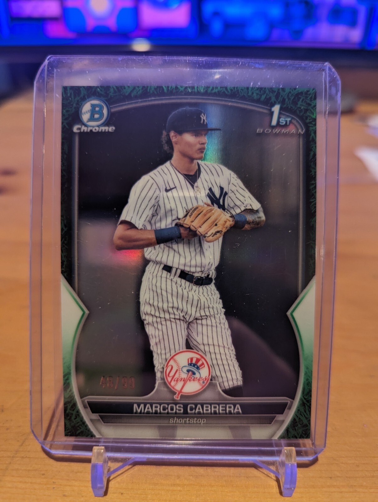 2023 Bowman Chrome Marcos Cabrera BCP-46 1st Chrome Green Grass ...