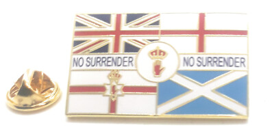 no surrender lapel badge union jack england scotland northern ireland ...