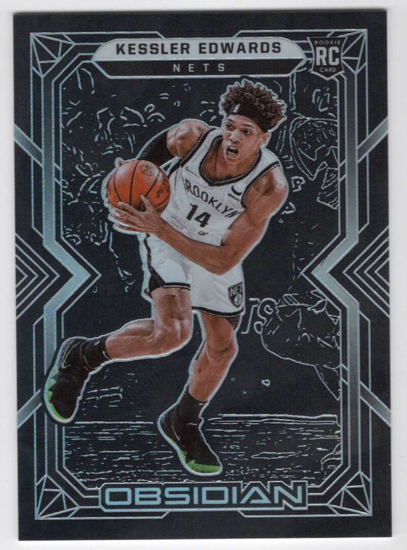 KESSLER EDWARDS RC 2021-22 Panini Obsidian ROOKIE #184 Nets NBA ID ...