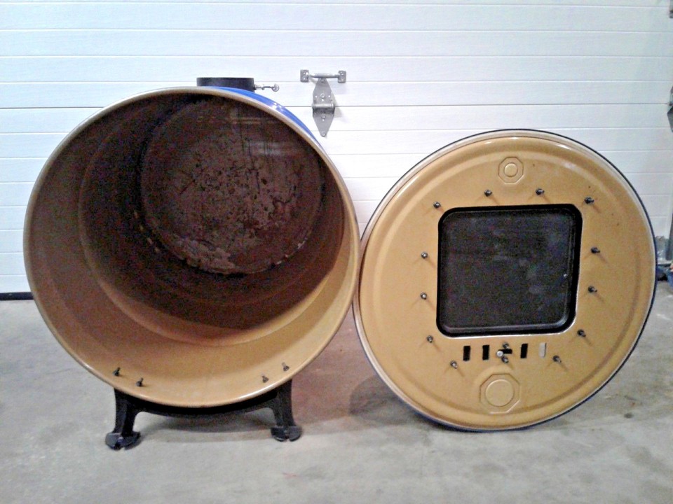 55 Gallon Metal Drum Wood Burning Barrel Stove Heater | eBay