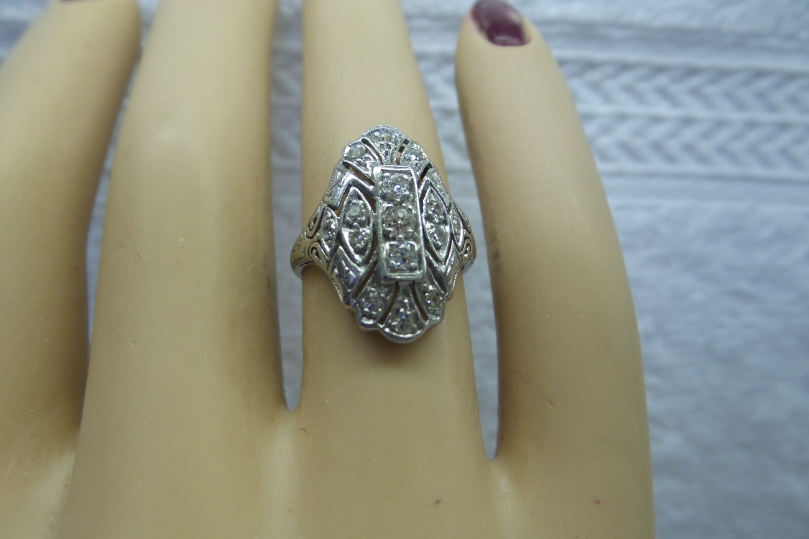 Original 1910 Edwardian Platinum Natural Diamonds Fil… - Gem