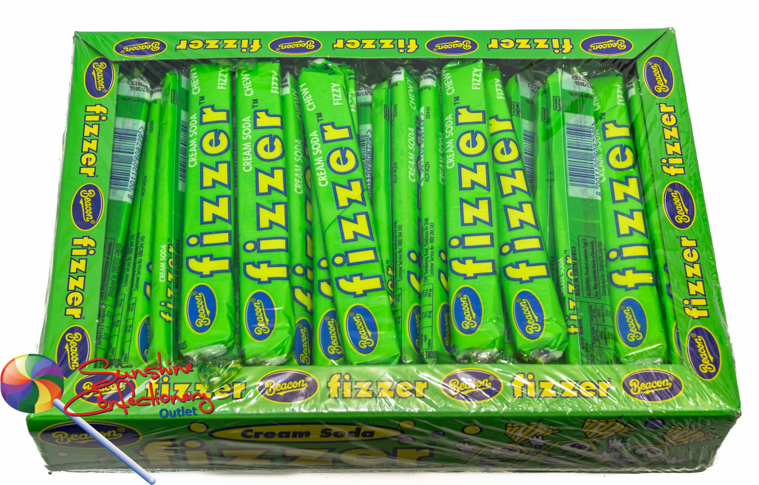 FIZZERS CREAMING SODA LOLLY - Beacon - 72 pieces Green Fizzer Post ...