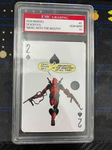 DEADPOOL MARVEL PLAYING CARD EMC GRADED 10 WITH CARD #2 | eBay
