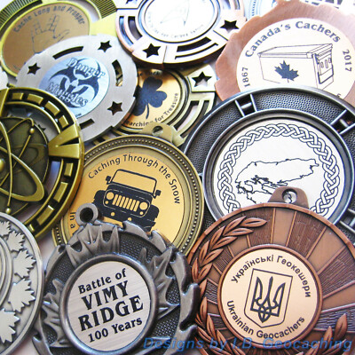 Three (3) Random Geomedal Geocoins (Unactivated Geocaching Trackables ...