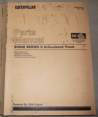 CAT CATERPILLAR D300E SERIES II ARTICULATED TRUCK PARTS MANUAL BOOK S/N ...
