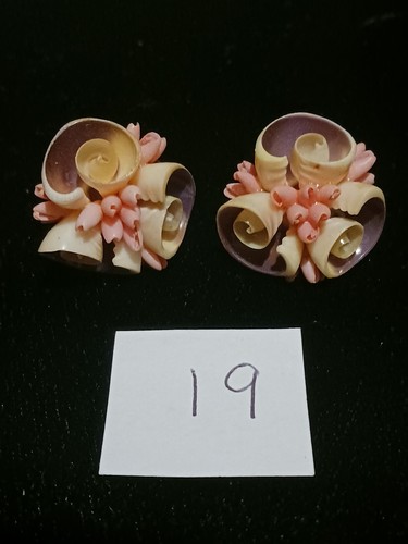 Vintage Shell Cluster Handcrafted Screw Back Earrings | eBay
