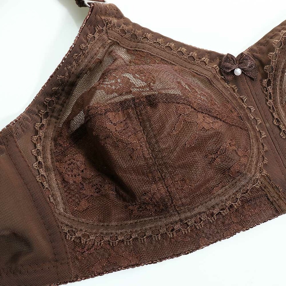 Full Coverage Bralette Wirefree All-Around Comfort Bra Floral Lace Plus ...