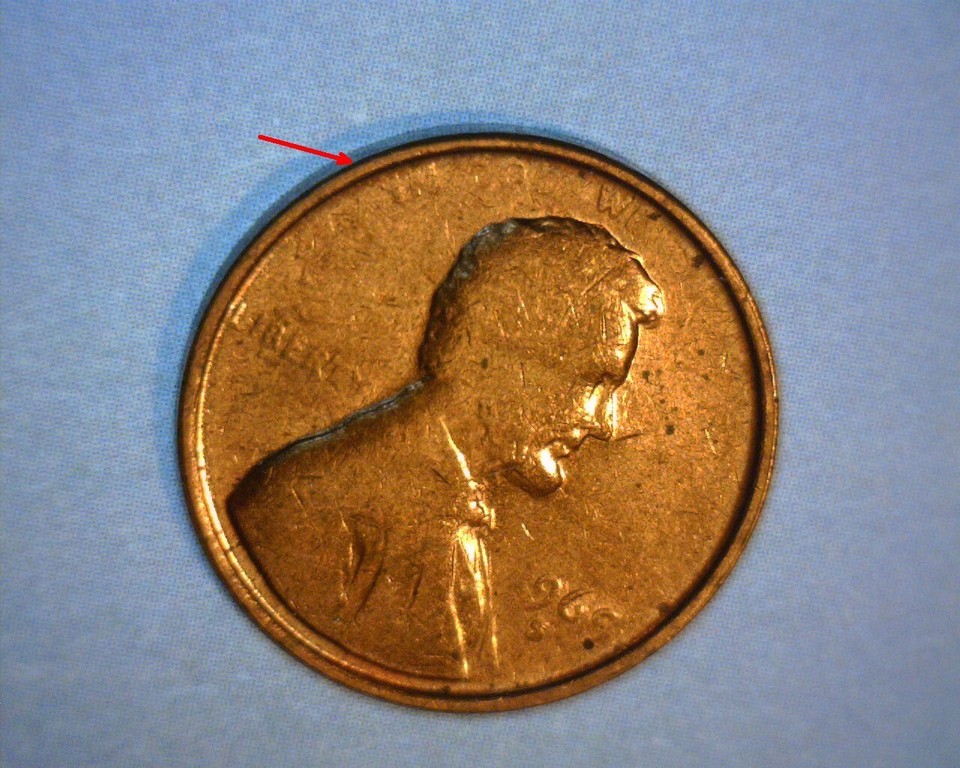 1969 S LINCOLN CENT,🌟STRUCK THROUGH HEAVY GREASE OBVERSE🌟NICE🌟US ERROR ...