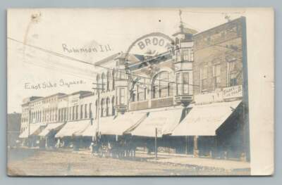 Main Square ROBINSON Illinois RPPC Antique Photo Crawford County JH ...