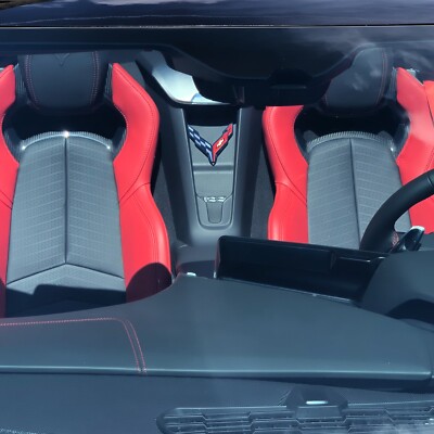 C8 BLACK Corvette Waterfall Phone Charging Bay Crossed Flag Emblem | eBay