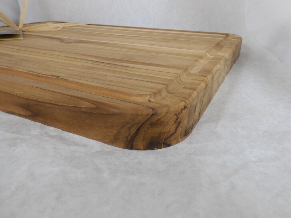 Madeira L Carving Chop Block Cutting Board, Teak Edge-Grain, 15" x 20 ...