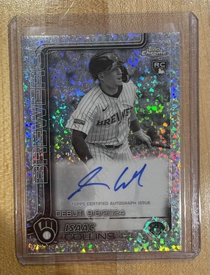 2025 Topps Chrome ISAAC COLLINS RC AUTO BLACK & WHITE MINI DIAMOND | eBay