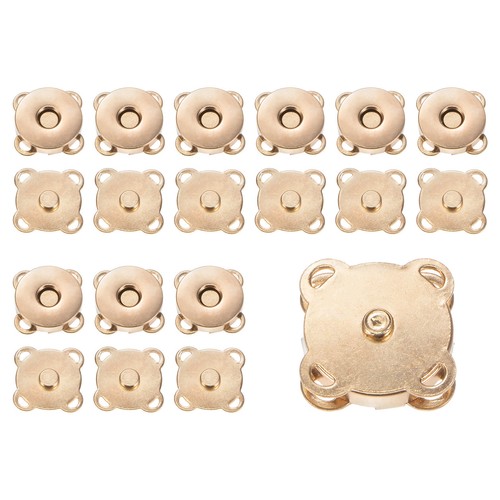 10 Sets Magnetic Snap 18mm Metal Fasteners for Clothing Purse Gold Tone ...