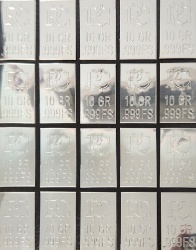 200 Grains .999 Silver Silver Bullion Silver Metal Bars 20 Pack Silver ...