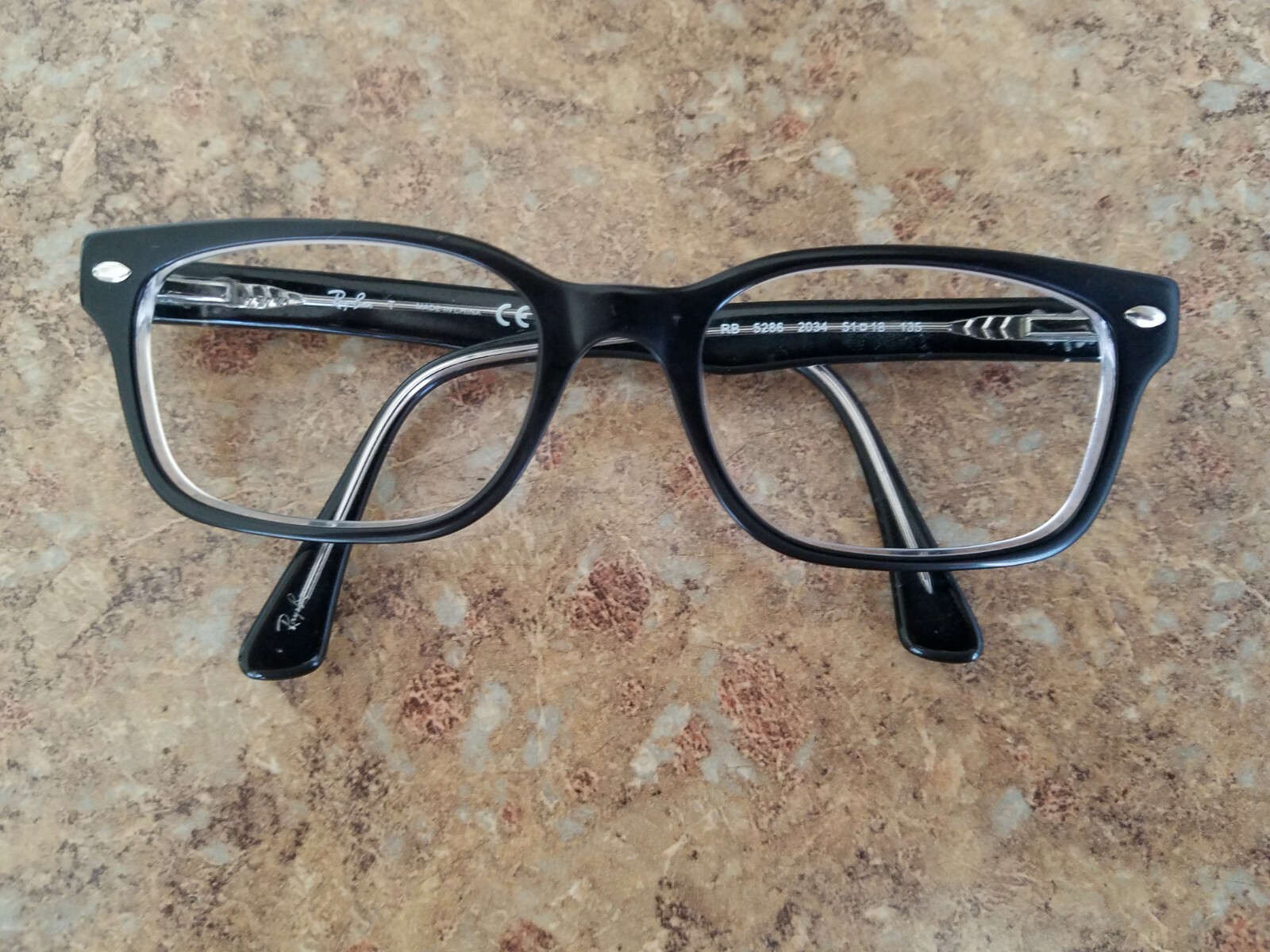 Ray Ban RB5286 Black Clear Frames With Case Used Some Wear Nice | eBay