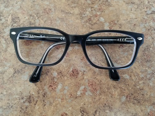 Ray Ban RB5286 Black Clear Frames With Case Used Some Wear Nice | eBay