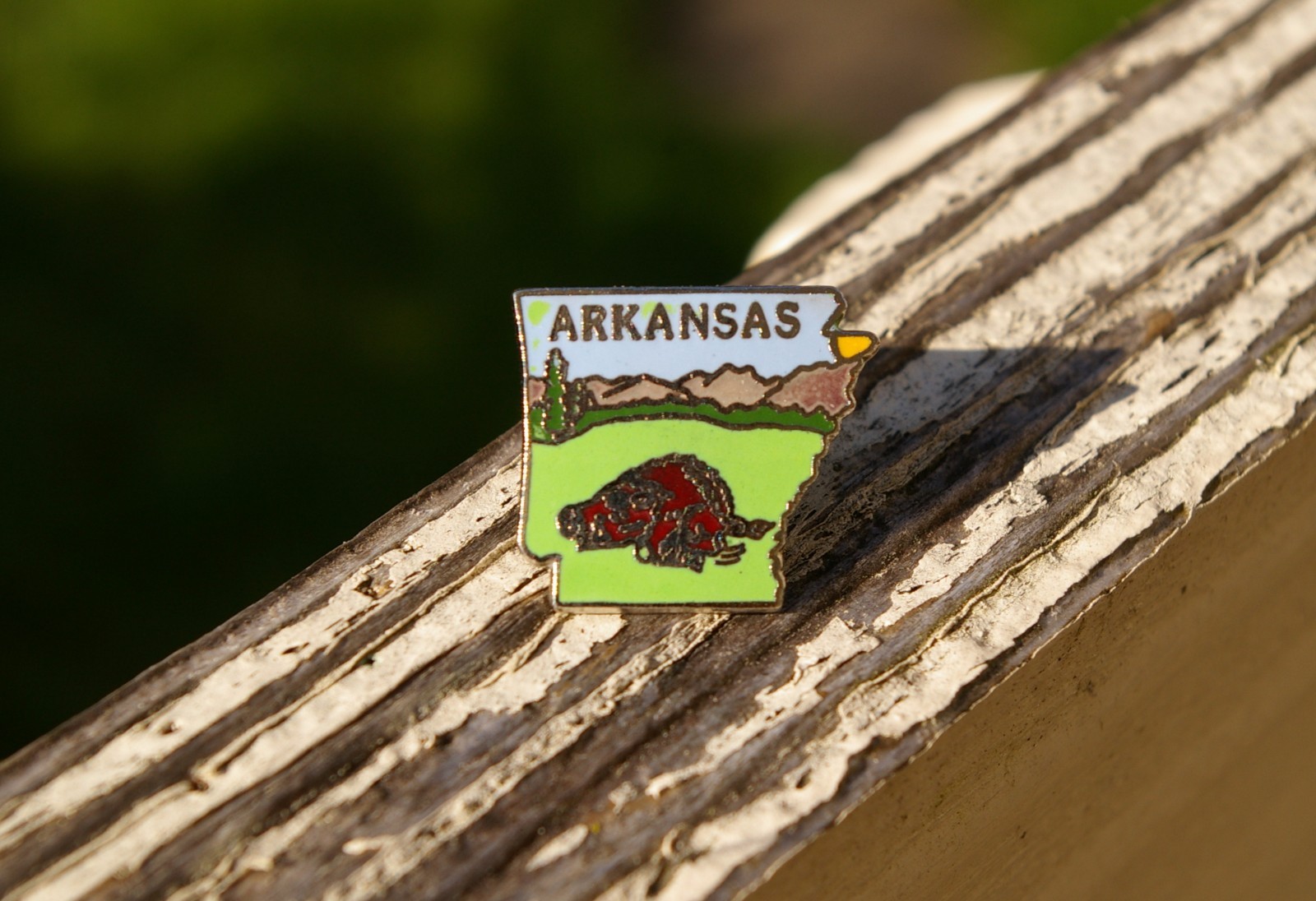 Arkansas AR State Wild Boar Hog Pig Silver Tone Metal Enamel Pin ...