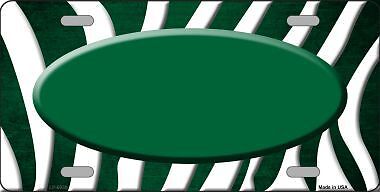 Green White Zebra Oval Oil Rubbed Metal Novelty License Plate Tag ...