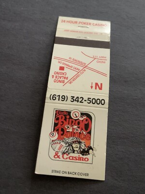 Vintage California Matchbook “Indio Bingo Palace & Casino” | eBay