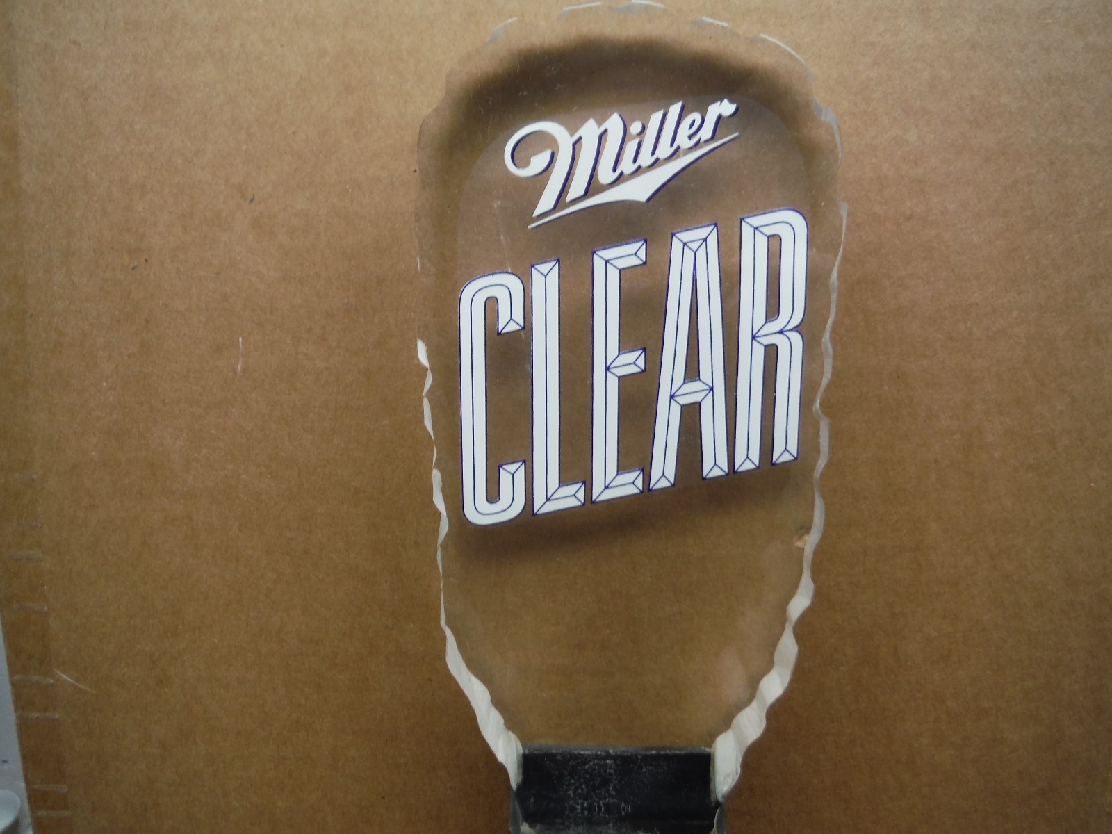 Miller CLEAR beer tap tapper handle Clear Acrylic Vintage Used | eBay