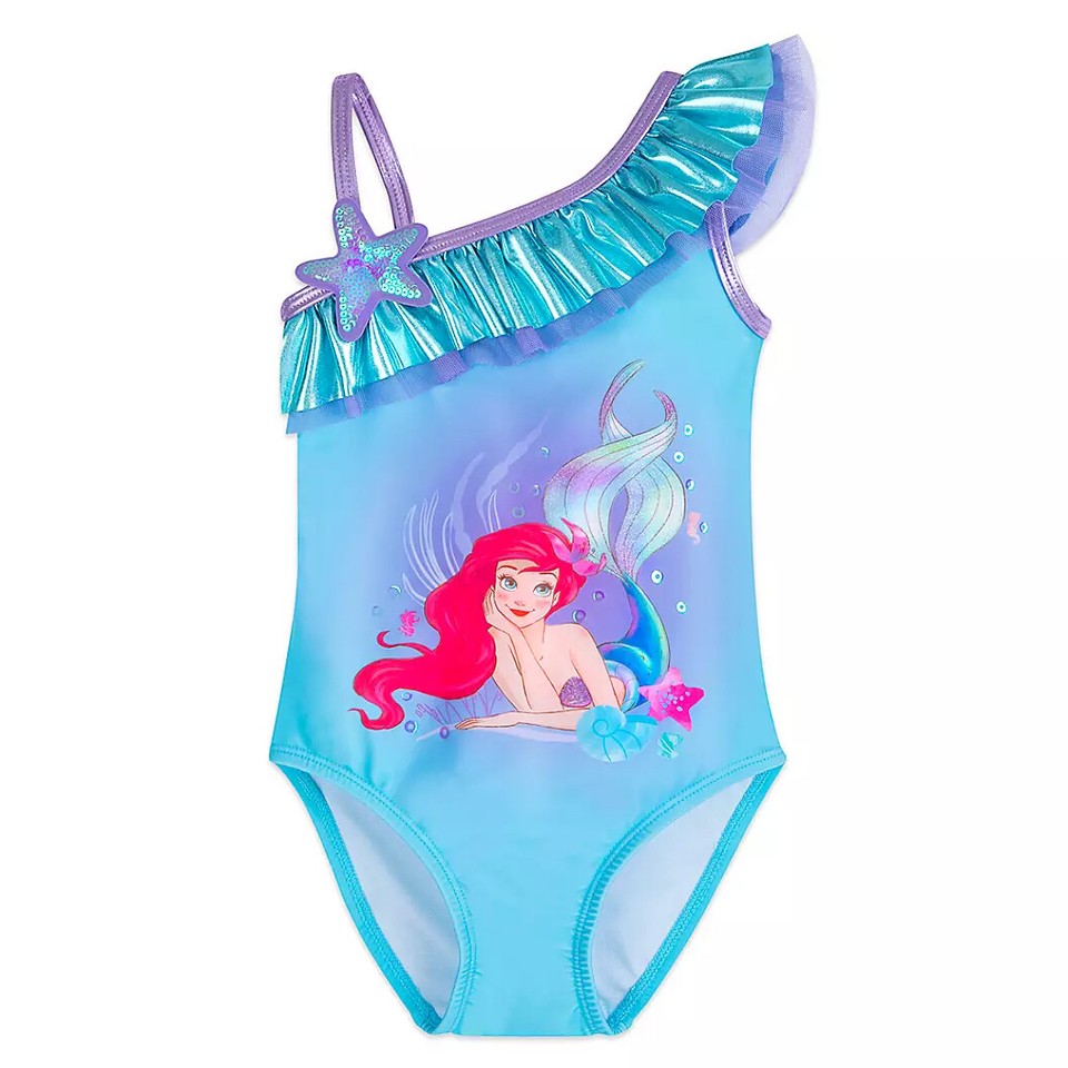 Disney Store Ariel Swimsuit One Piece for Girls Size 2, 3 UPF 50+ UV ...