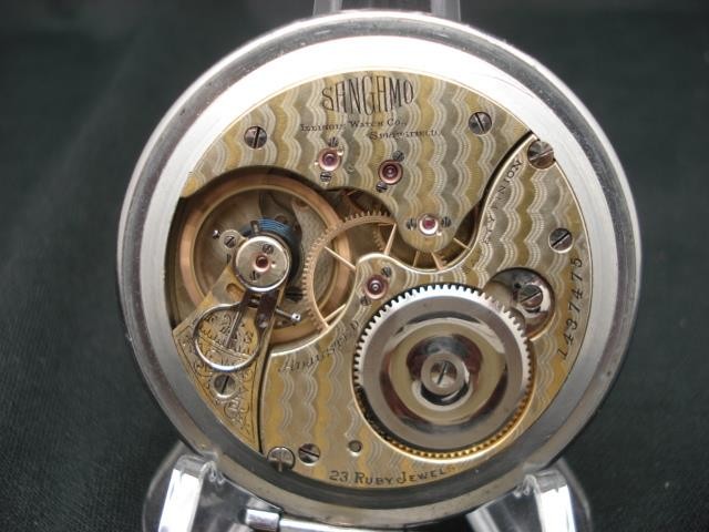 Illinois Sanghmo Pocket Watch Grade Sangamo 23j 16s Two Dials Works 10 ...