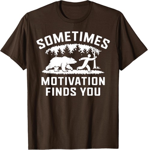 Motivation Finds You Bear Chasing Runner Funny Unisex T-Shirt | eBay