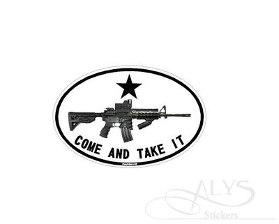 Come and Take It 2nd amendment AR-15 Oval gun rights Decals & Stickers ...