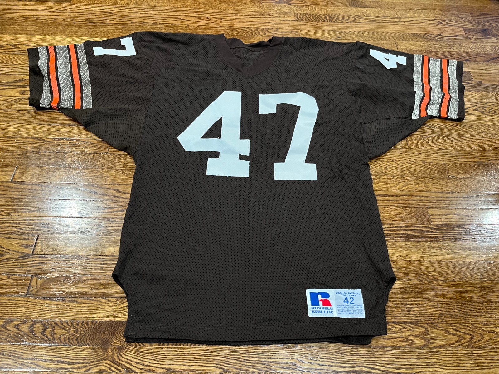 Russell Athletic Cleveland Browns Jersey Sz 42 L NFL Football Larry ...