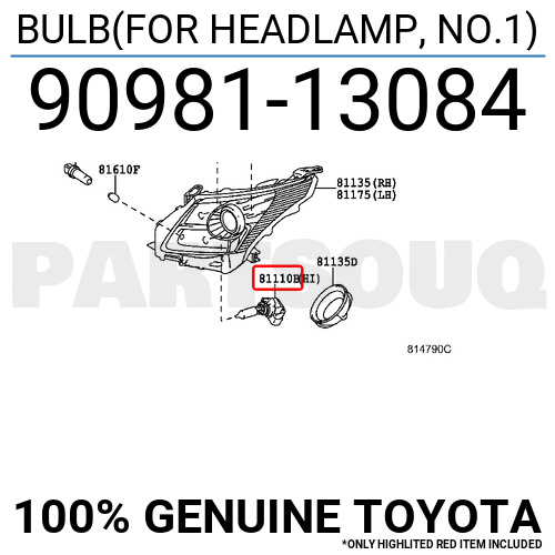 9098113084 Genuine Toyota BULB(FOR HEADLAMP, NO.1) 90981-13084 | eBay