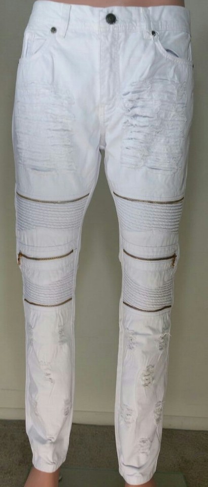 Men's Distressed Ripped Biker Pants Size: 30 to 44 | eBay