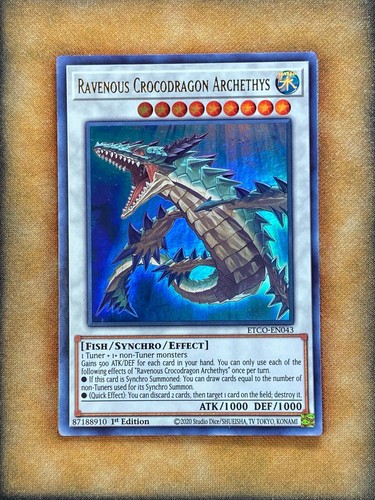 Yugioh Ravenous Crocodragon Archethys ETCO-EN043 Ultra Rare 1st Ed NM ...