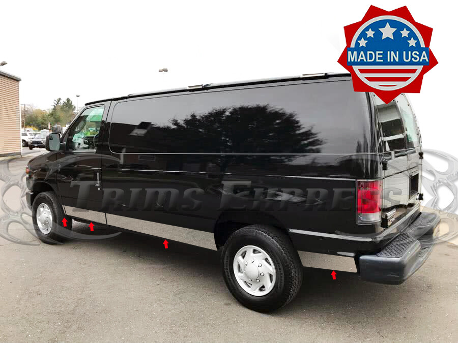 1998-2014 Ford Econoline Cargo Van Folded 3 Door Rocker Panel Trim ...