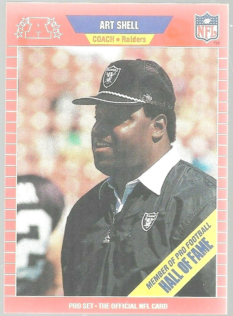 1989 NFL Pro Set Hall Of Fame Art Shell 541 Oakland Raiders Football ...
