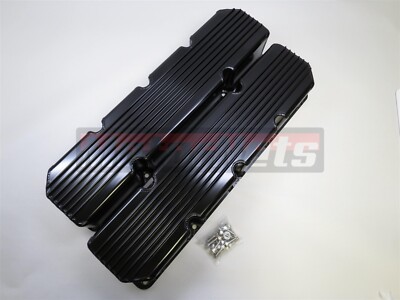 1976-87 Jeep AMC Black Fabricated Aluminum Fin Valve Cover V8 304 360 ...