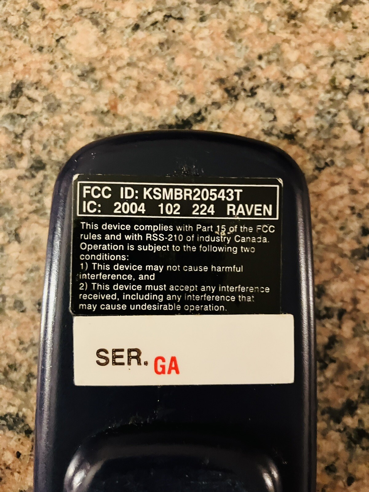 Remote Control FCC ID KSMBR20543T IC 2004 102 224 Raven for sale online ...