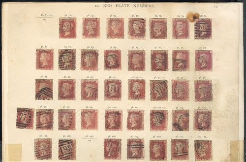 Great Britain Stamps 1850's 1p Red Victoria Plate Study Collection Lot ...