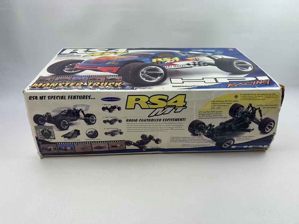 Vintage HPI RACING 1/10 RS4 MT Monster Truck RC 4WD In Box READ ...