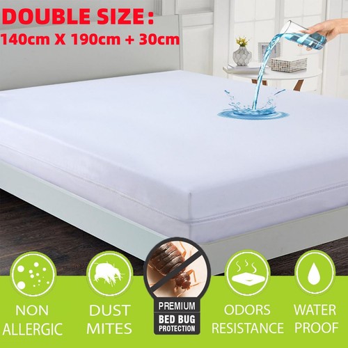 Double Size Anti Bug Zipped Waterproof Mattress Total Encasement ...