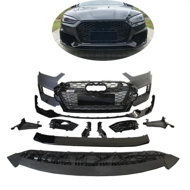 RS5 Style aftermarket Front Bumper kit with grilles, fits Audi A5/S5 B9 ...