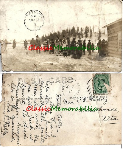Vintage Original PostCard Canada 1912 Morley Mînî Thnî Nakoda First ...