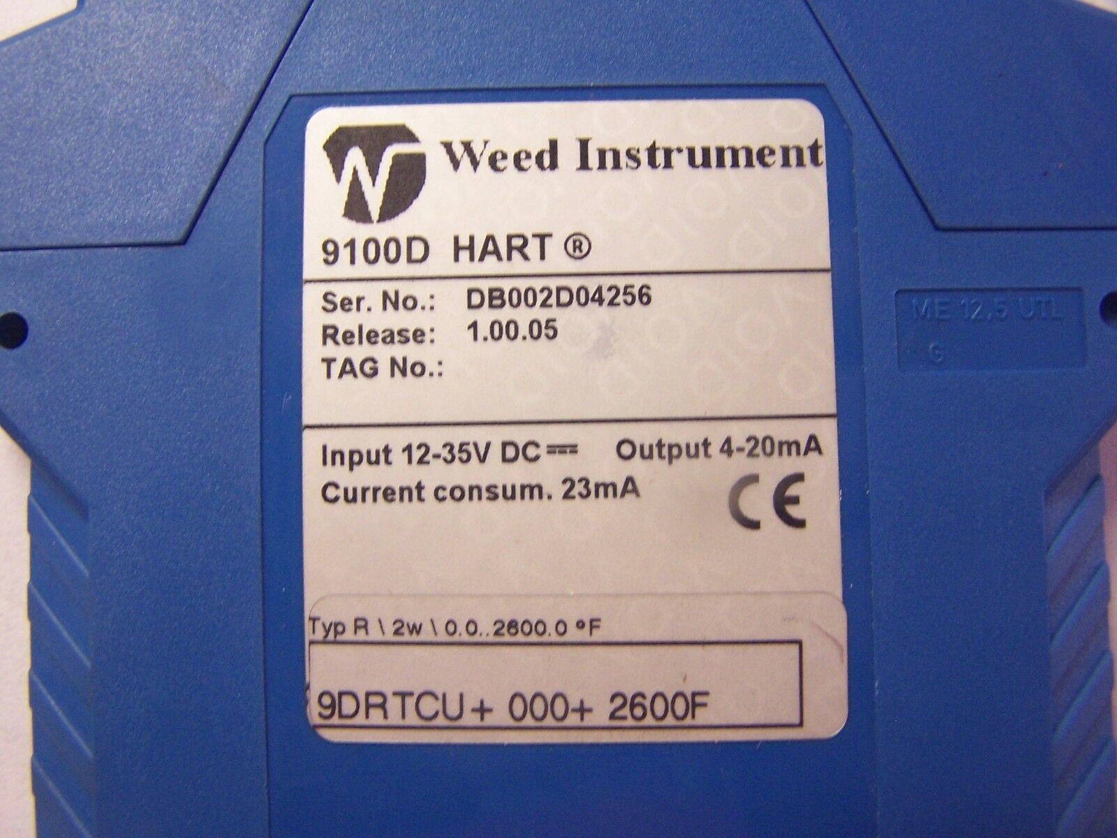 WEED INSTRUMENT 9100D HART TEMPERATURE TRANSMITTER 9DRTCU+000+2600F | eBay
