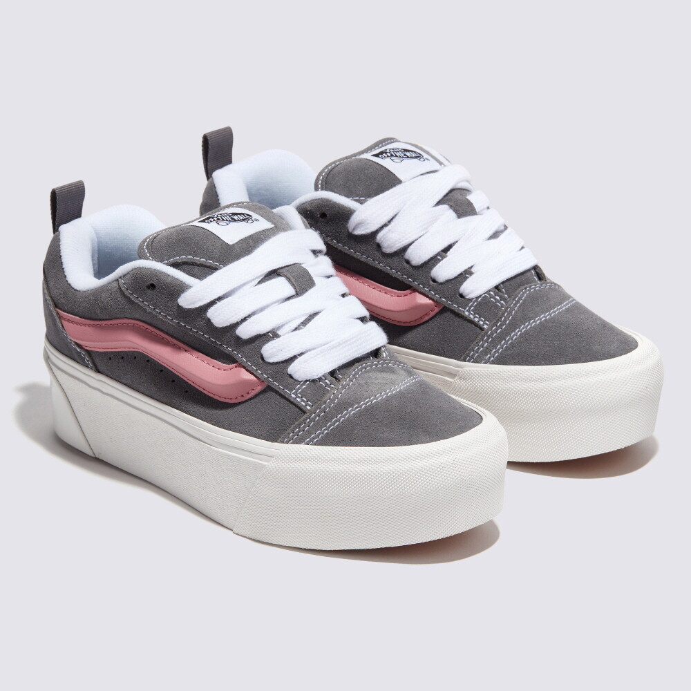 New Vans Knu Stack Lollipop Grey/Pink Sneakers Low-Top Platform Shoes ...