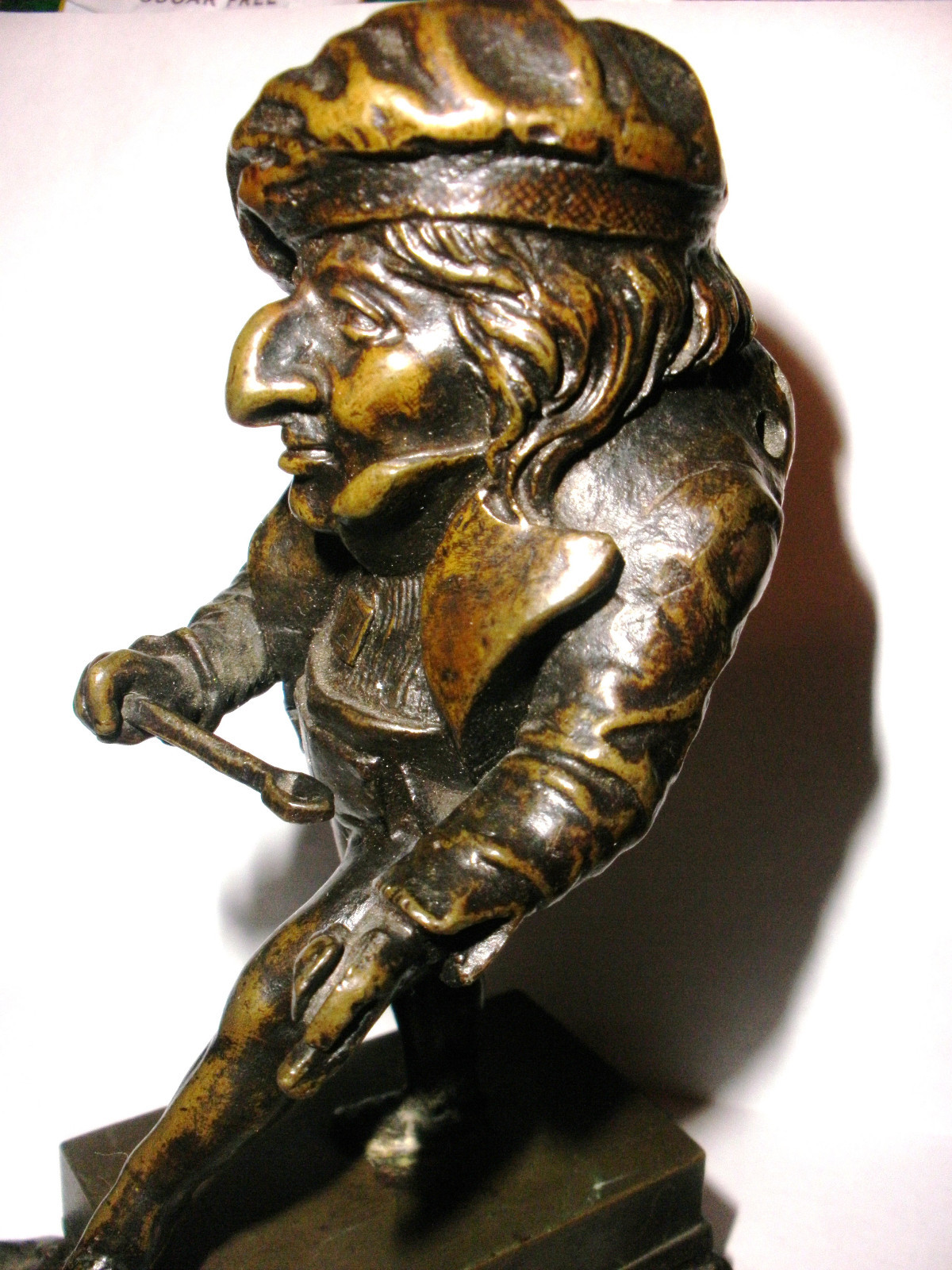 Rare Fine antique 19thc bronze toothpick holder caddy scary dwarf ...
