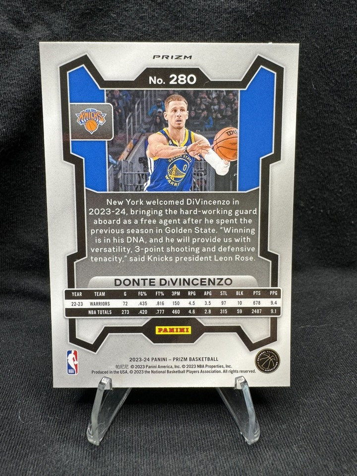 DONTE DIVINCENZO Red White Blue Prizm 2023-24 Panini Prizm New York ...
