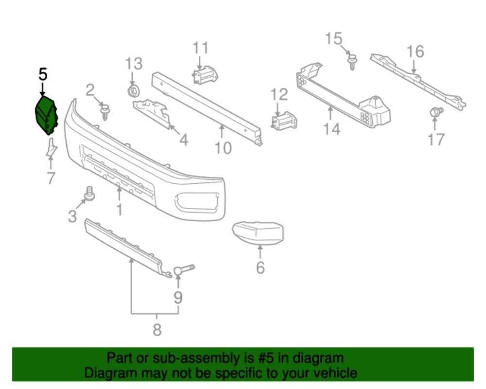 GENUINE TOYOTA FJ CRUISER 2007-2014 RIGHT FRONT BUMPER PAD SILVER OEM ...