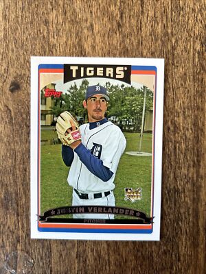 Justin Verlander 2006 Topps Rookie Card RC #641 Detroit Tigers Astros ...