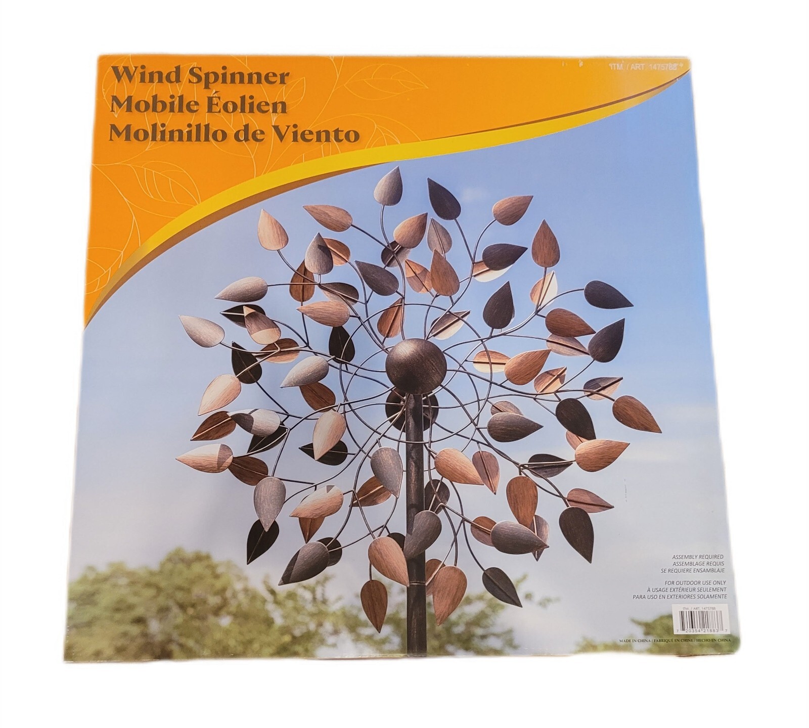 Stylecraft 83" H Leaf Wind Spinner, Three-Prong Stake Anchors Wind ...