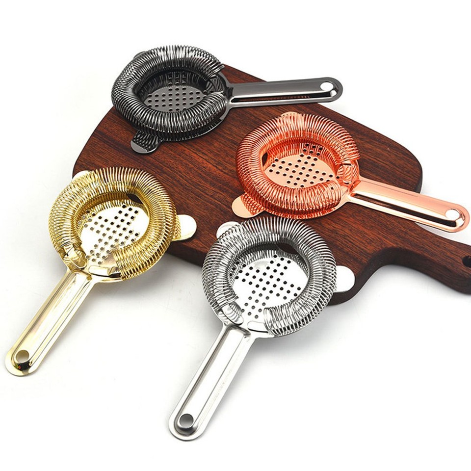 Stainless Steel Strainer with Handle Ice Filter for Drinks Bar Cocktail ...