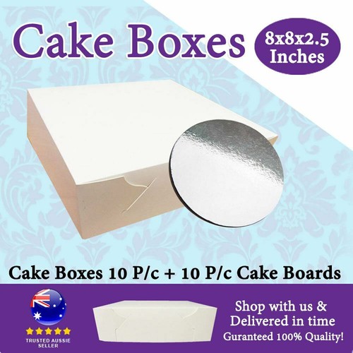 CAKE BOXES 8x8x2.5-10P+10P 8" RD Cake Boards | eBay